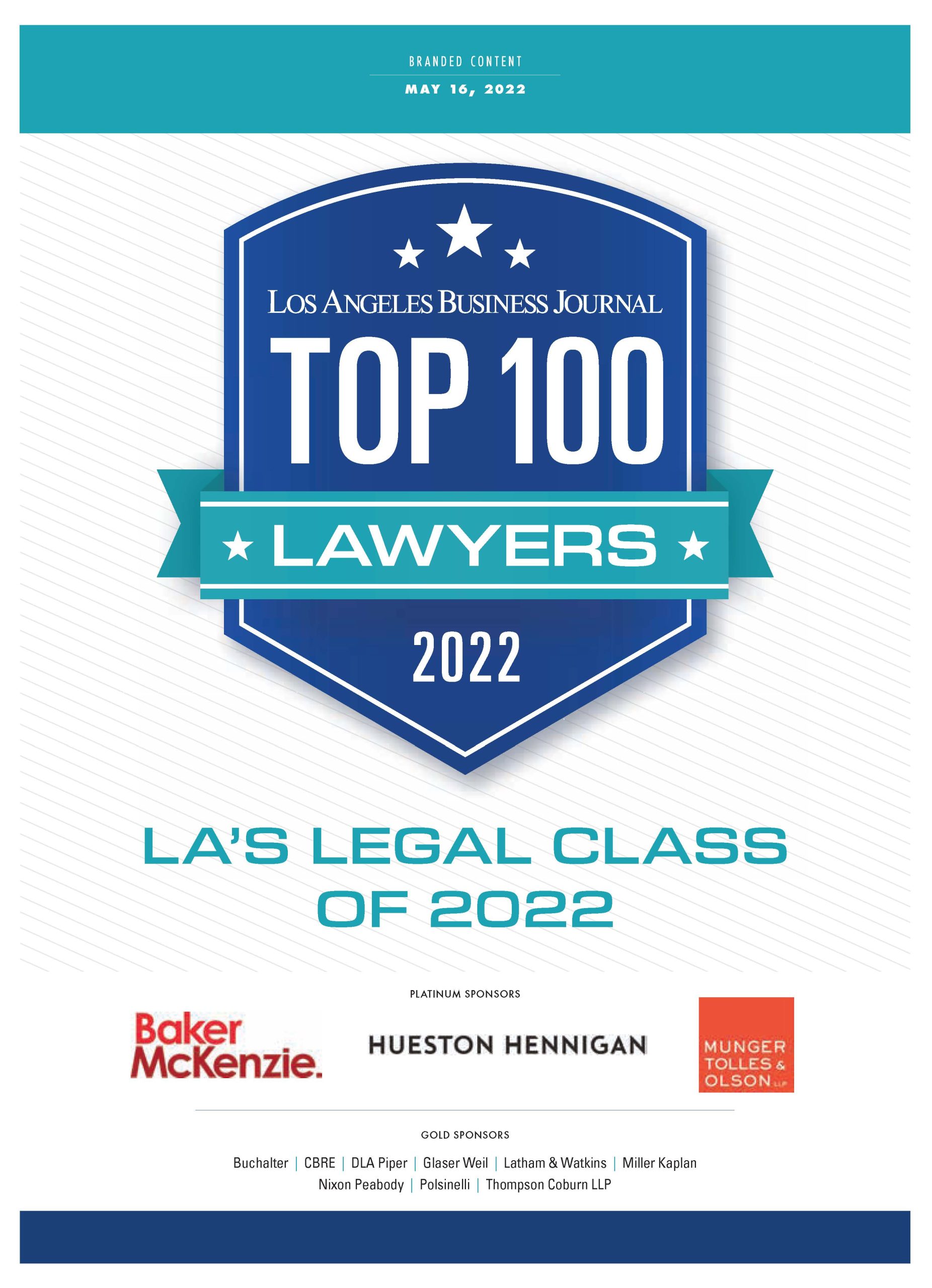 Brian Panish Named Among Top 100 Lawyers by Los Angeles Business Journal