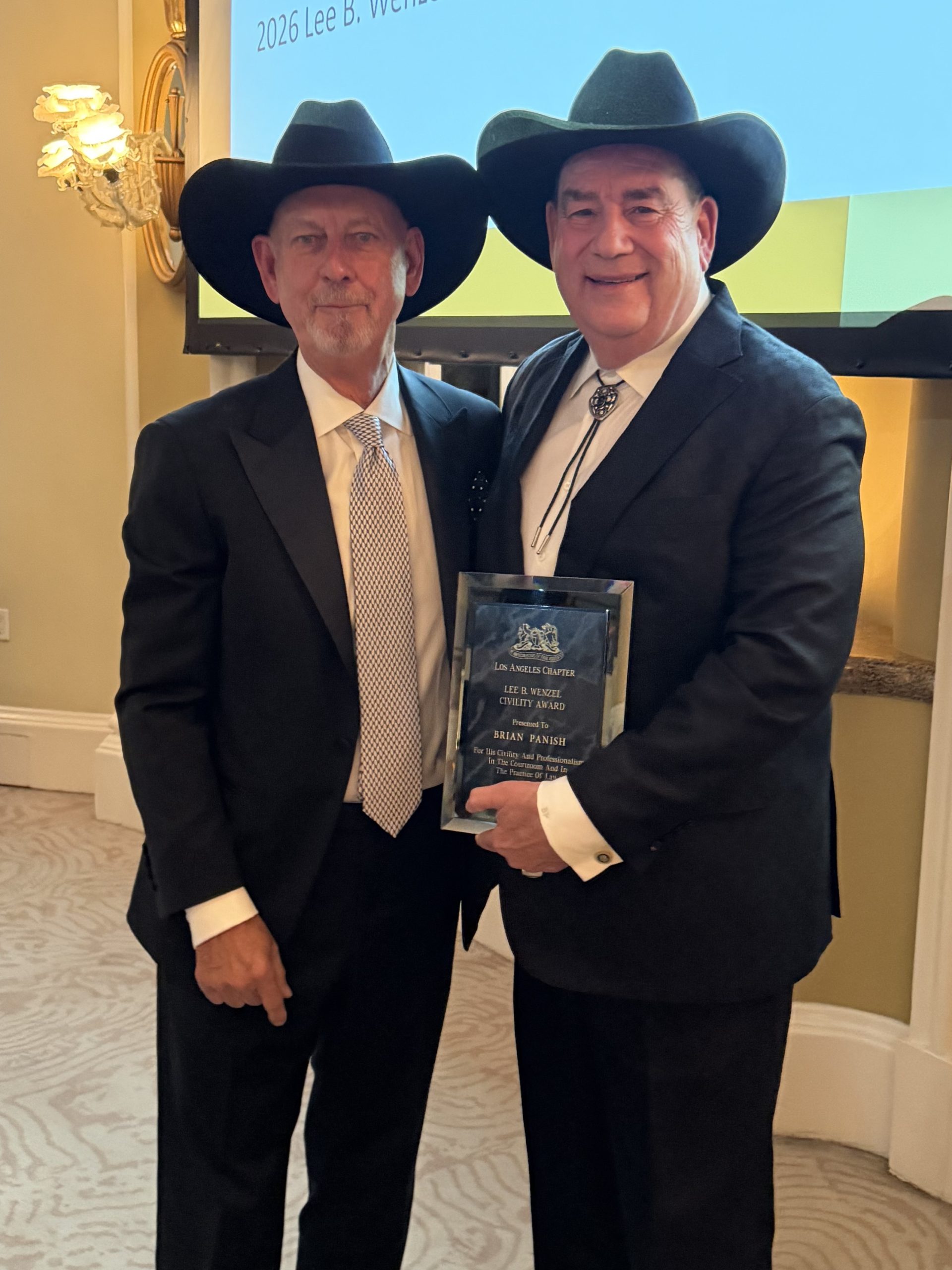 Brian Panish Honored by LA-ABOTA with Lee B. Wenzel Civility Award